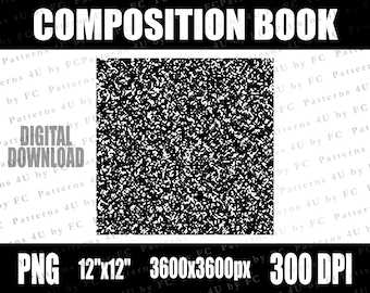 Composition Book Cover Digital Paper, Composition Notebook Digital ...