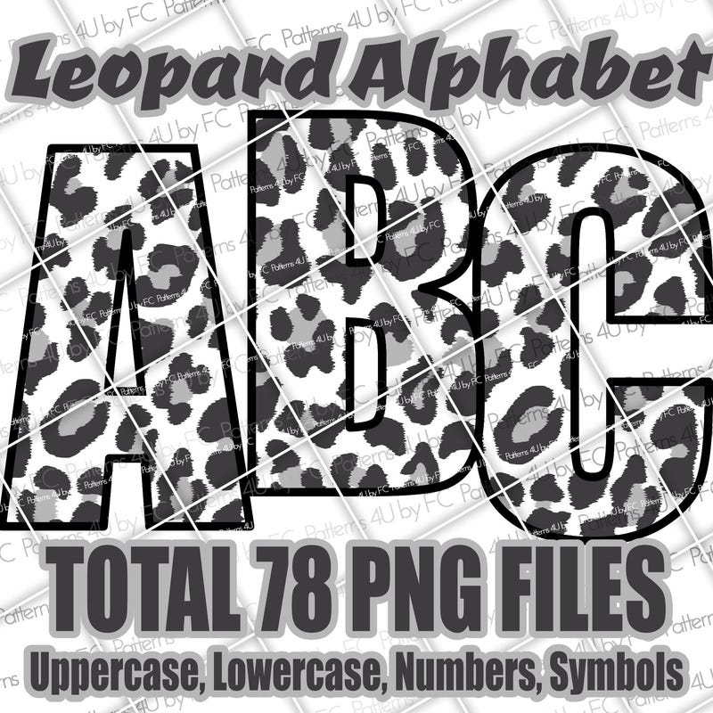 Gray Leopard Letters Png - Etsy