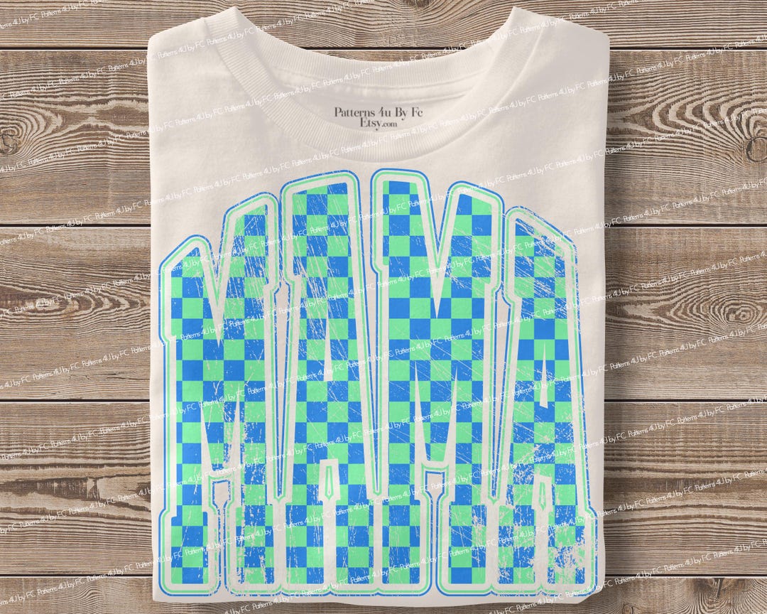 Retro Mama PNG: Checkered Preppy Varsity Design (digital Download) - Etsy