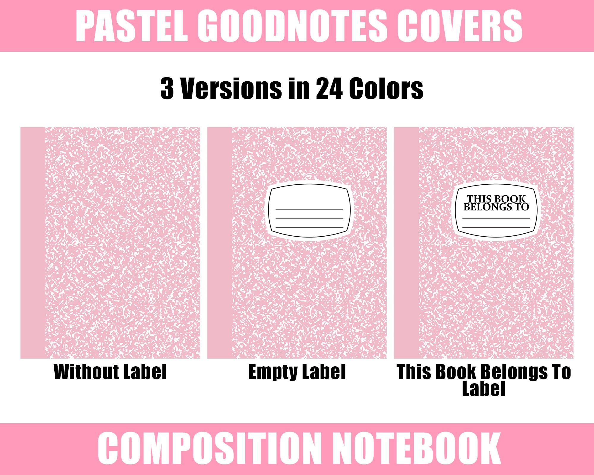 24 Pastel Goodnotes Covers, Goodnotes Cover, Pastel Composition Book ...