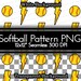 Softball Lightning PNG, Seamless Pattern, PNG Print, Digital Paper ...