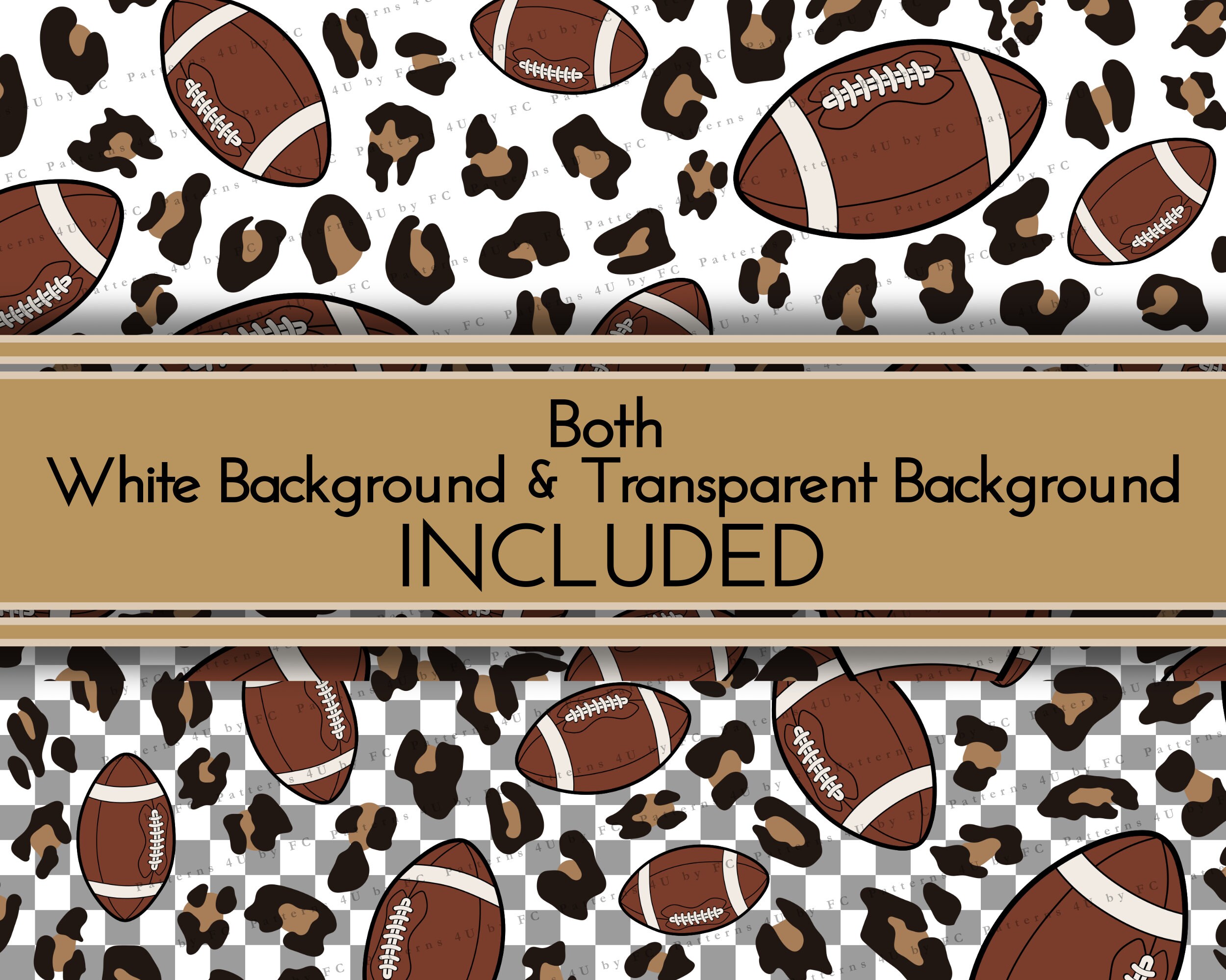Football Leopard Print: Seamless PNG Pattern (digital Download) - Etsy