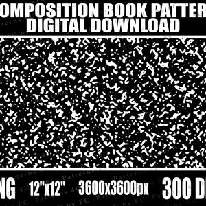 Composition Book Cover Digital Paper, Composition Notebook Digital ...