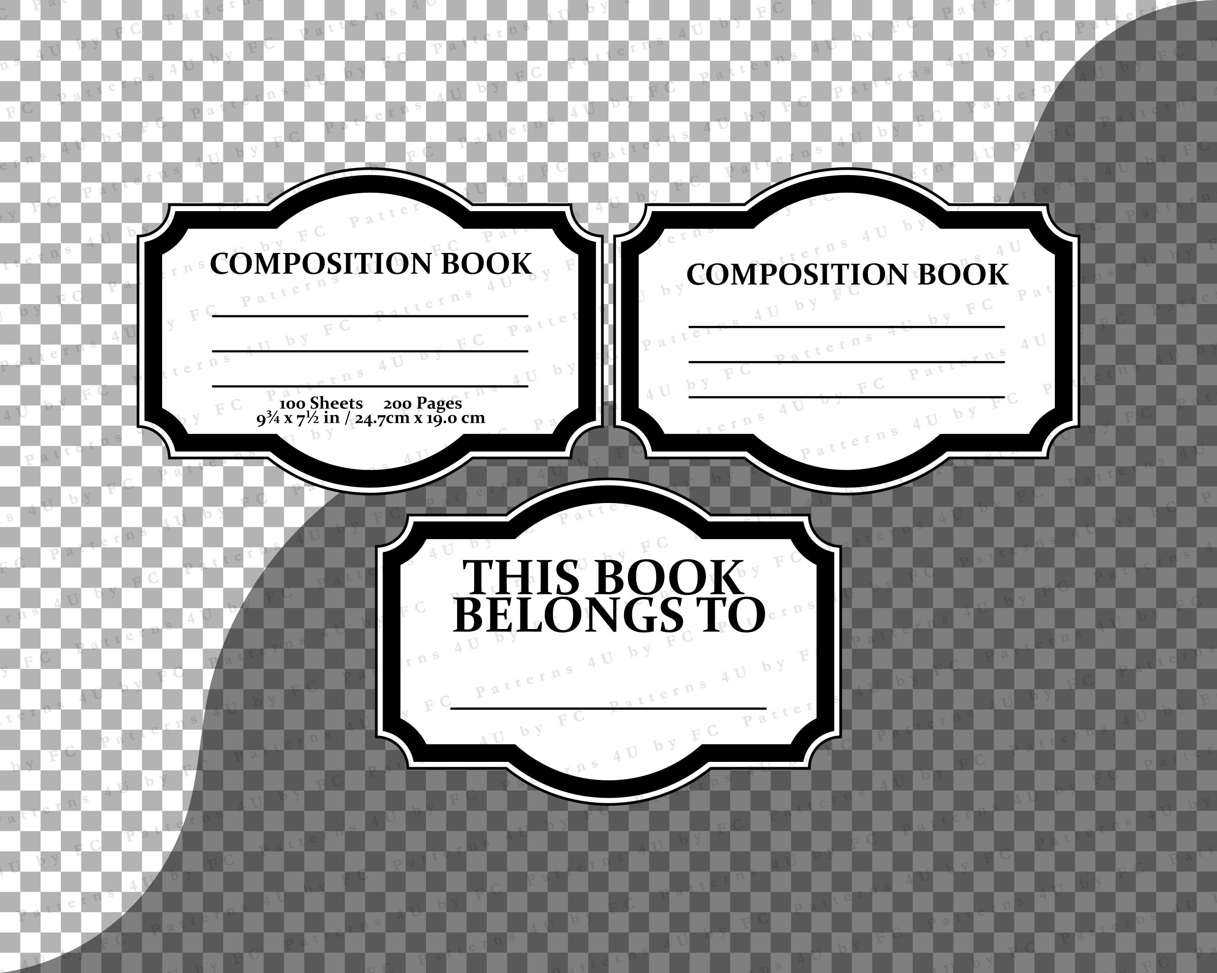 Composition Book Label, Goodnotes Labels, Journal Pattern, Planner ...