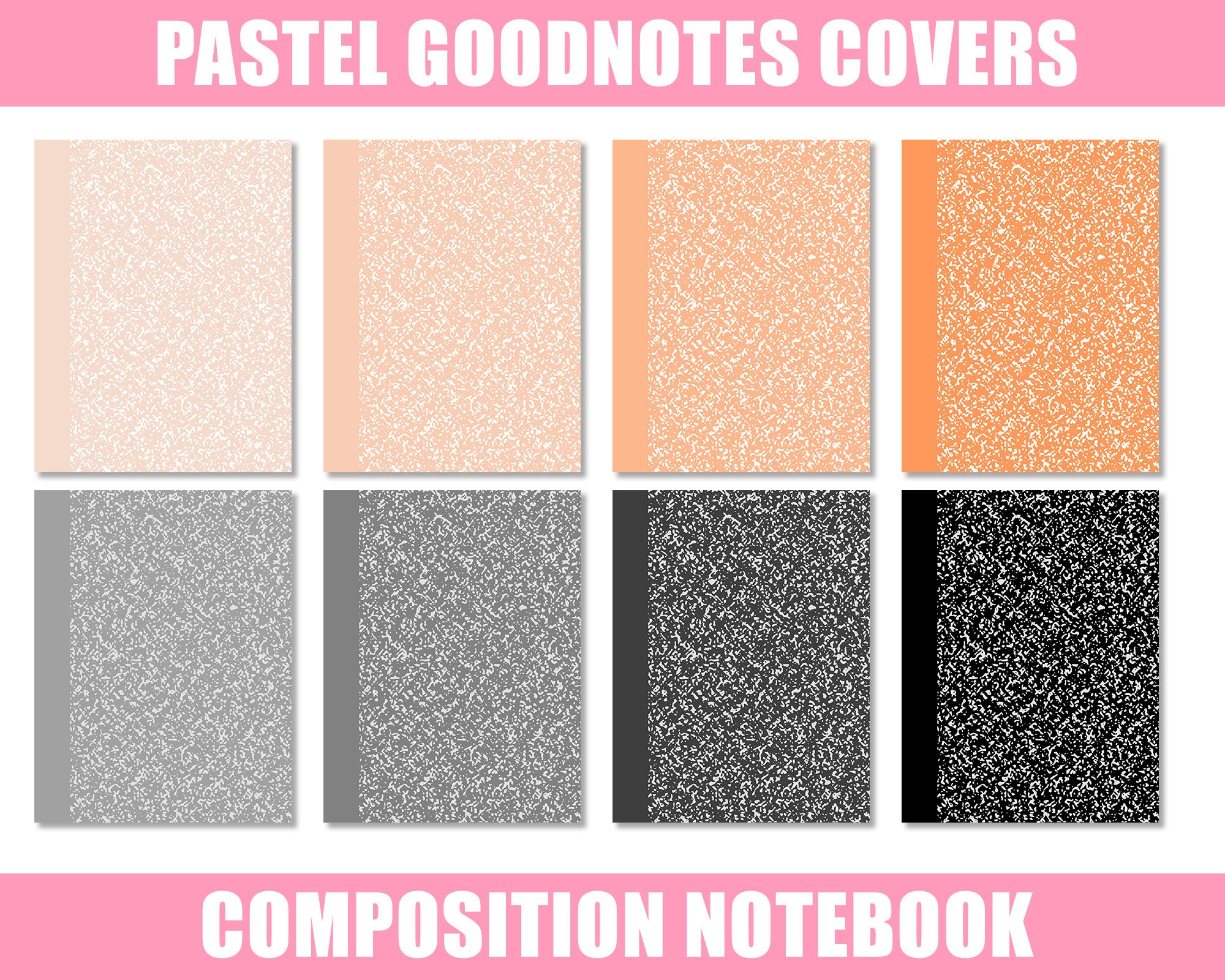 24 Pastel Goodnotes Covers, Goodnotes Cover, Pastel Composition Book ...