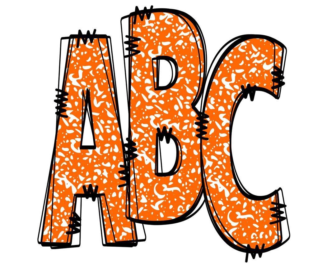 Orange Composition Book Doodle Alphabet PNG (digital Download) - Etsy