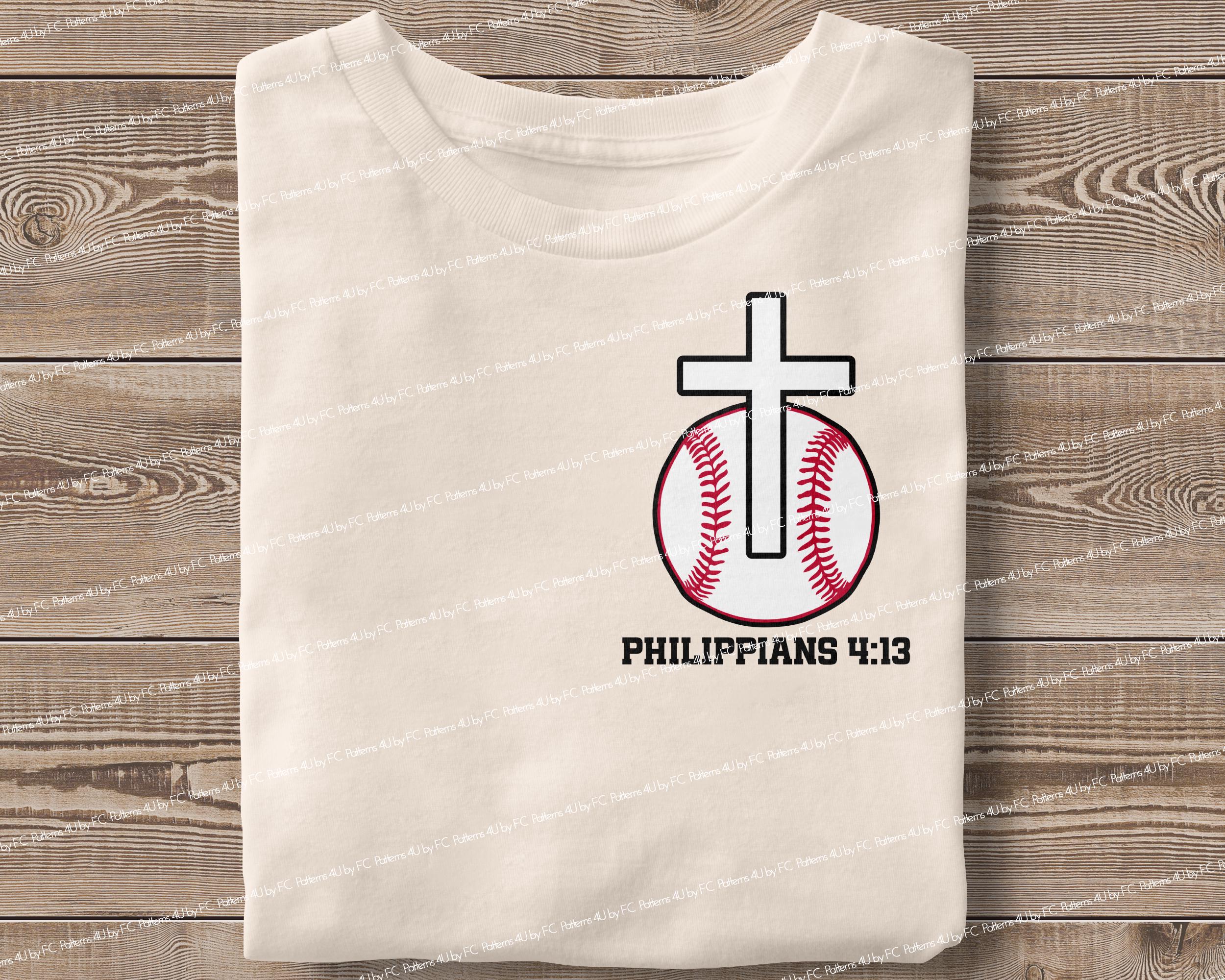 Christian Baseball PNG Sublimation Shirt Design Philippians 4:13 Bible ...