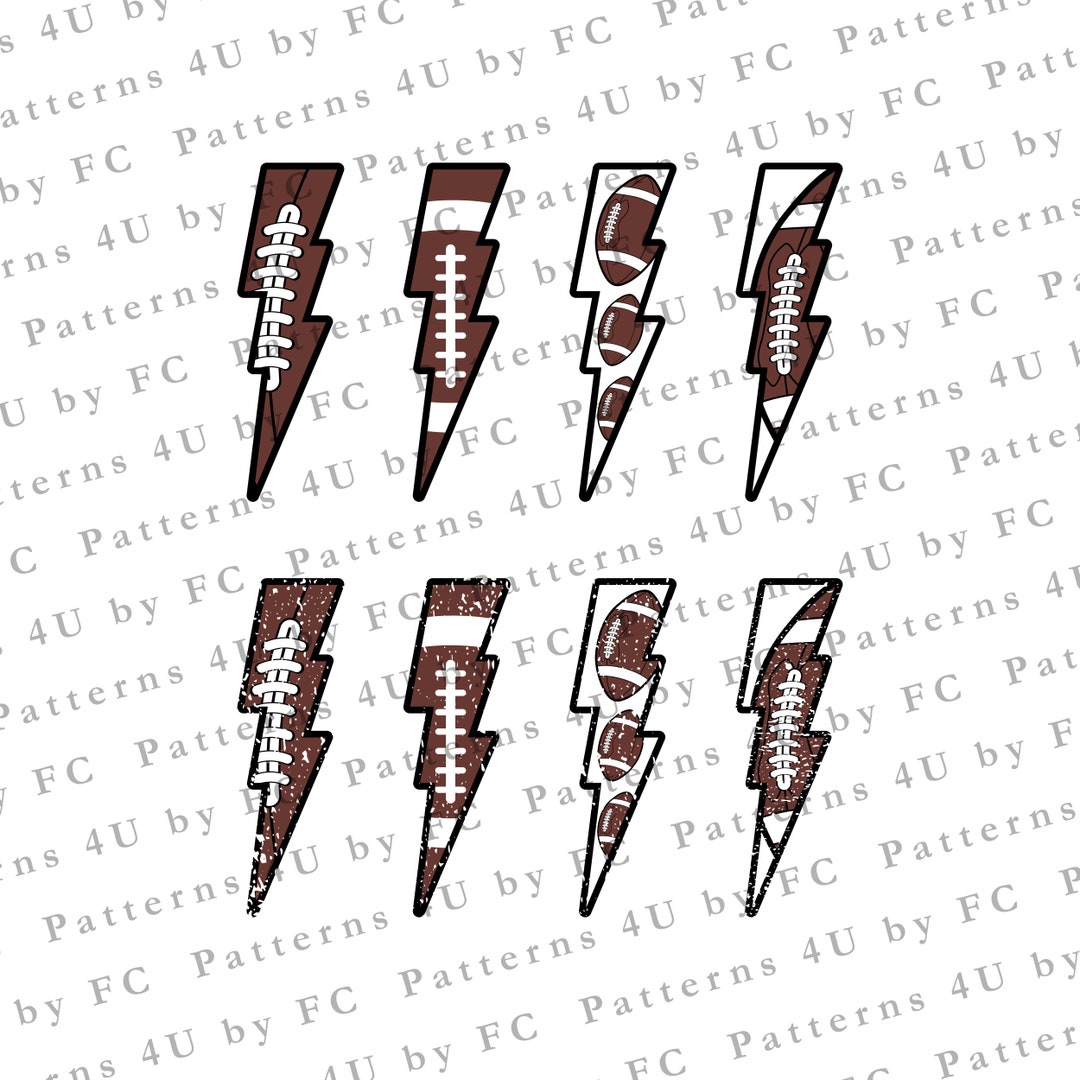 Football Distressed Lightning Bolt Clip Art, Digital Download, Png ...