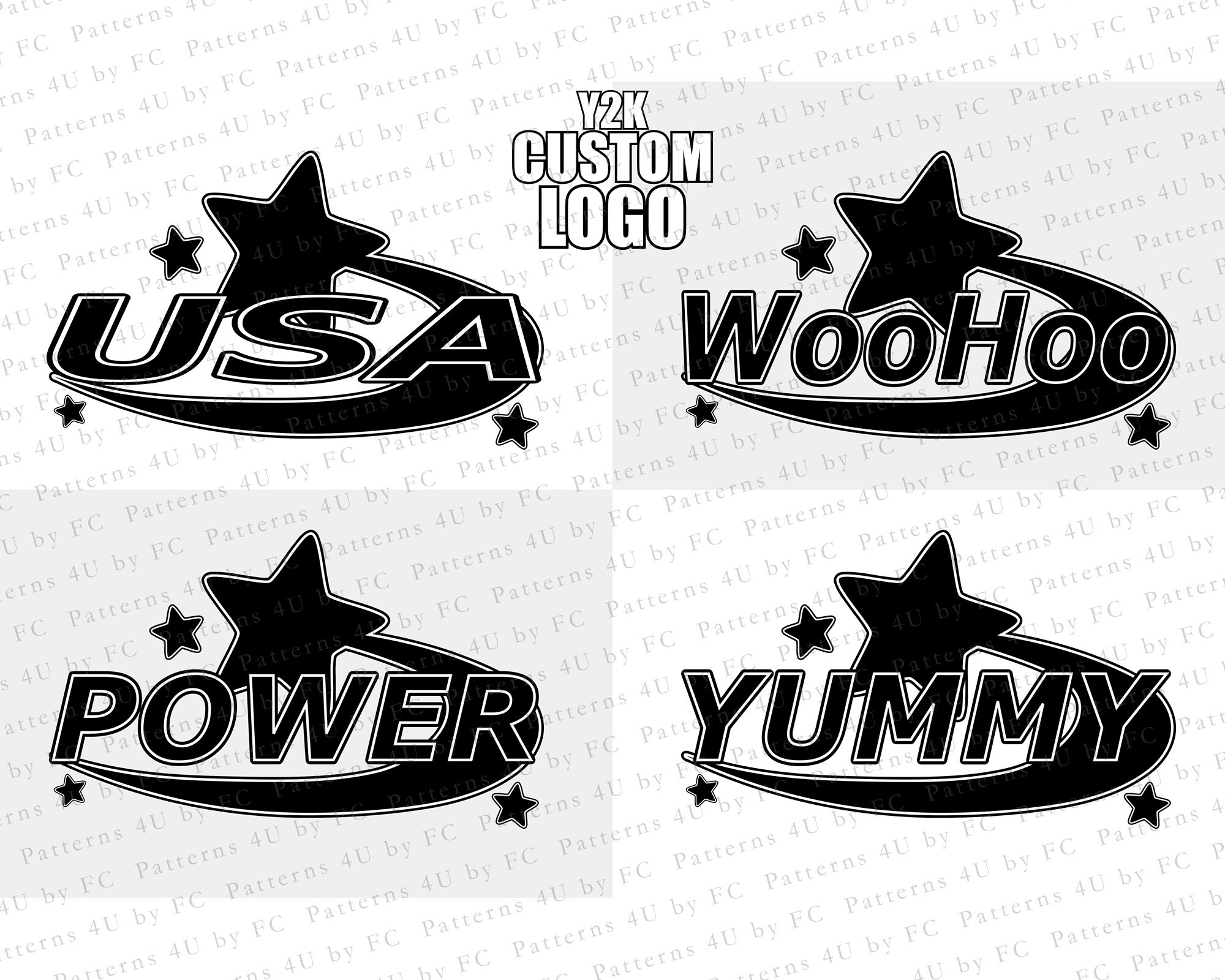 Y2K Custom Logo Design, Aesthetic Vector, Svg, Png, Pdf, Clothing ...