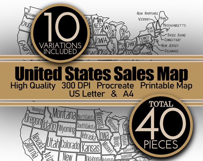 Sales Map Tracker - Printable United States Etsy Sales Map, Goal Map ...