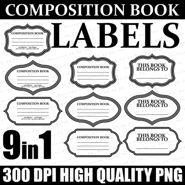 Composition Notebook Label - Etsy