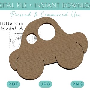 Little Car Pattern, Scroll Saw Car Patterns, (PDF, PNG, JPG) Scroll Saw ...