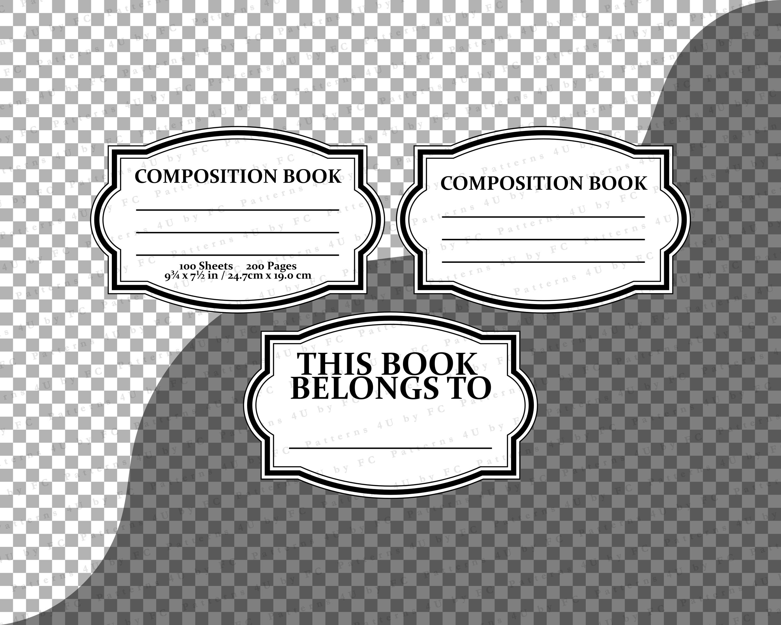 Composition Book Label, Goodnotes Labels, Journal Pattern, Planner ...