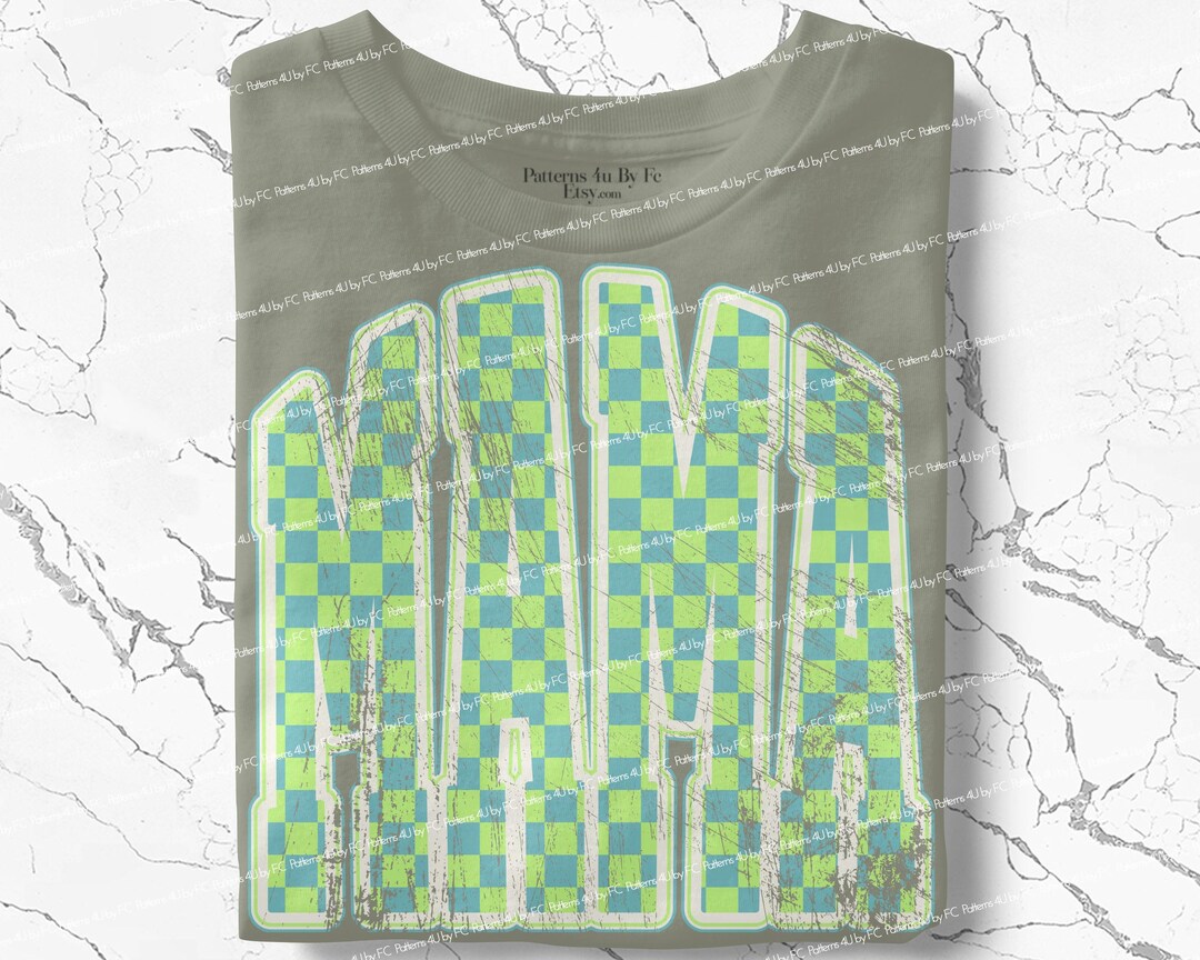 Retro Mama PNG: Checkered Preppy Design (digital Download) - Etsy