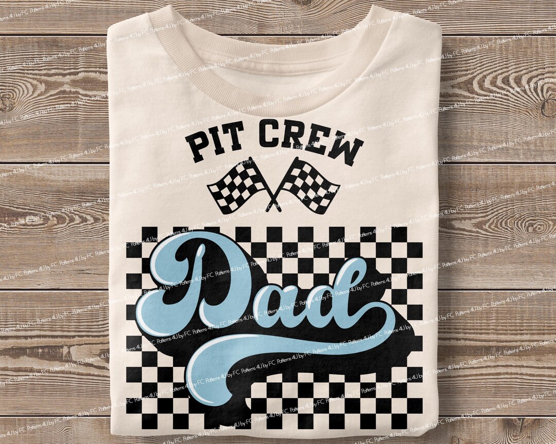 Pit Crew Dad PNG, Checkered Blue Black Moto Dad Retro Birthday Shirt ...