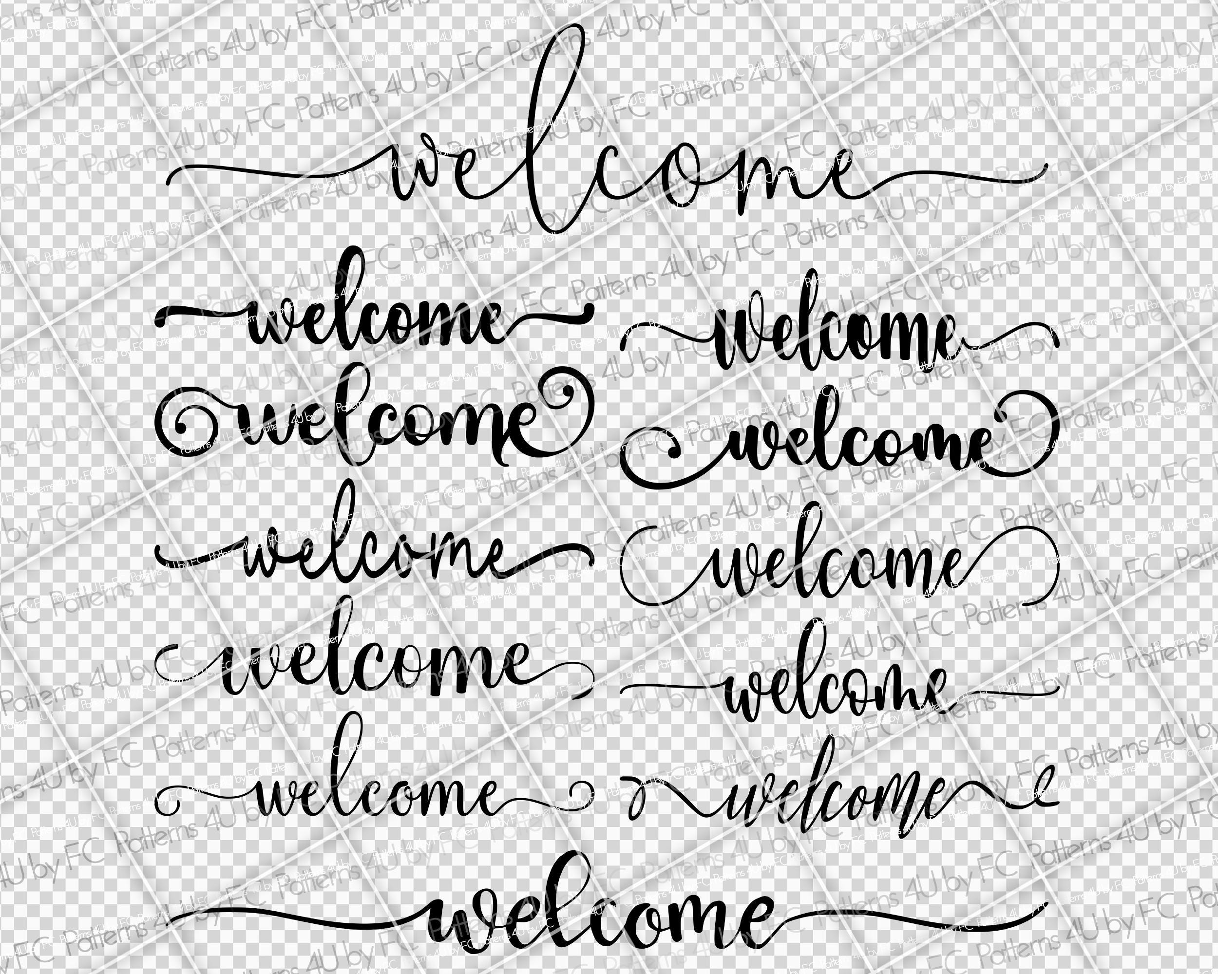 Welcome SVG, Welcome Sign PNG Hand Lettered Cursive Text Handwritten ...