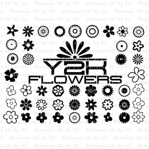 Y2K Flower Vector Icons, Graphic Design Elements (svg, Ai, Eps, Pdf ...