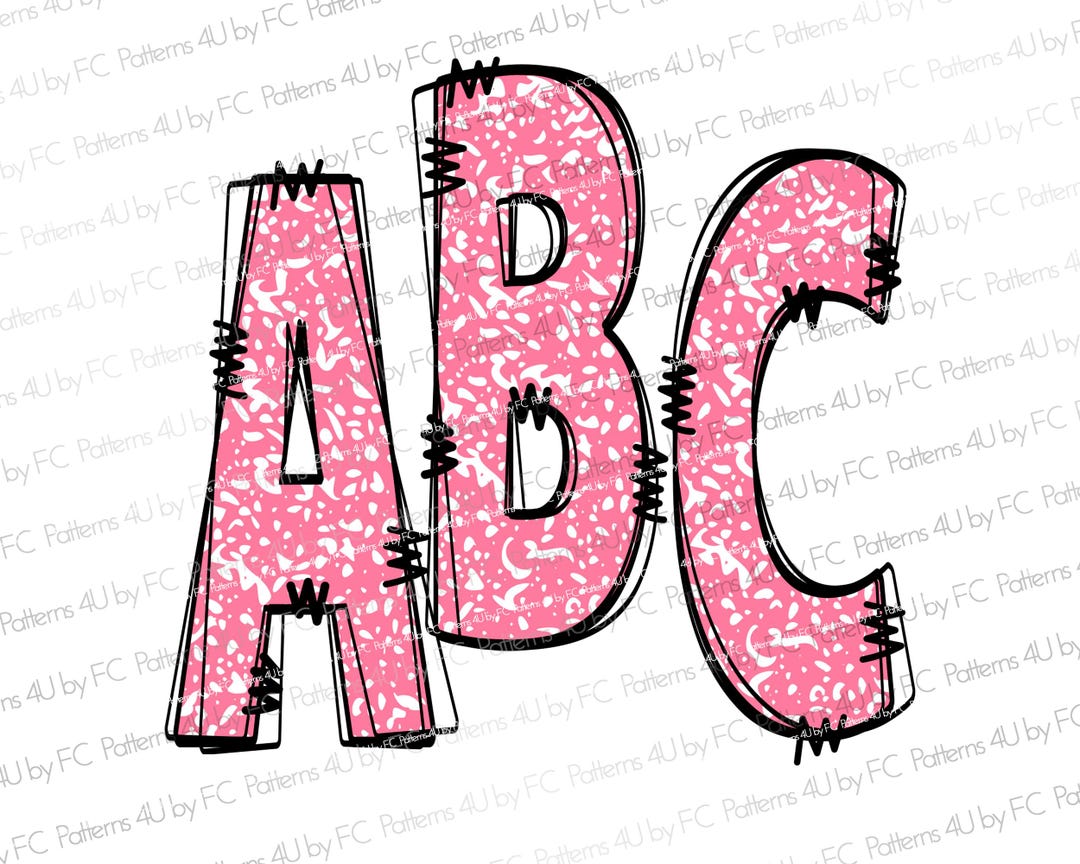 Pink Composition Book Alphabet PNG: Doodle Letters, Numbers, Symbols ...