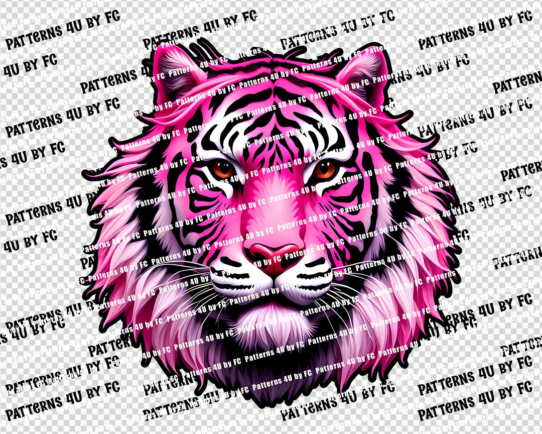 Pink Tiger Face PNG: Football Sublimation Design (digital Download) - Etsy