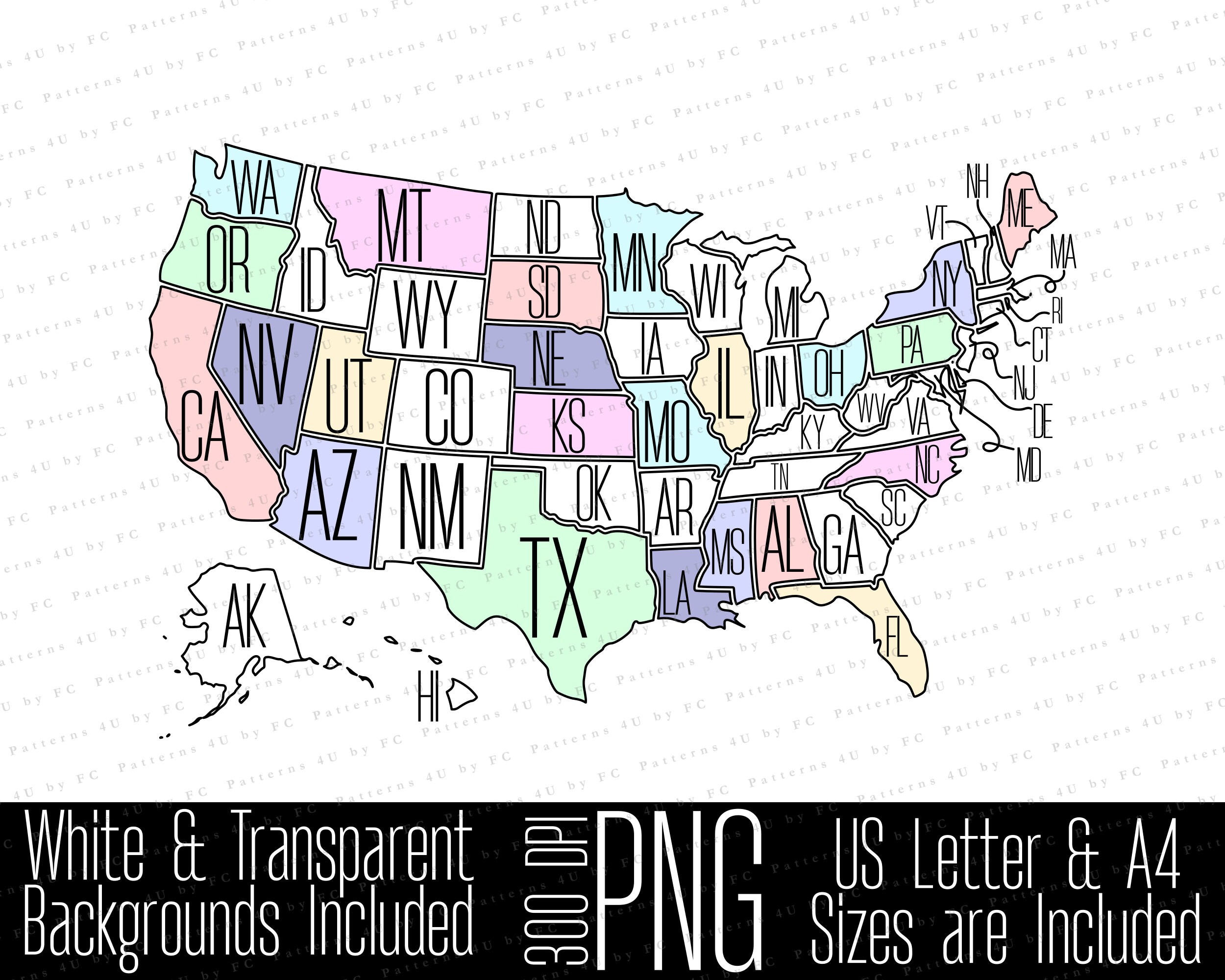 Sales Map, Digital Download, for Procreate or Print, Instant Download ...