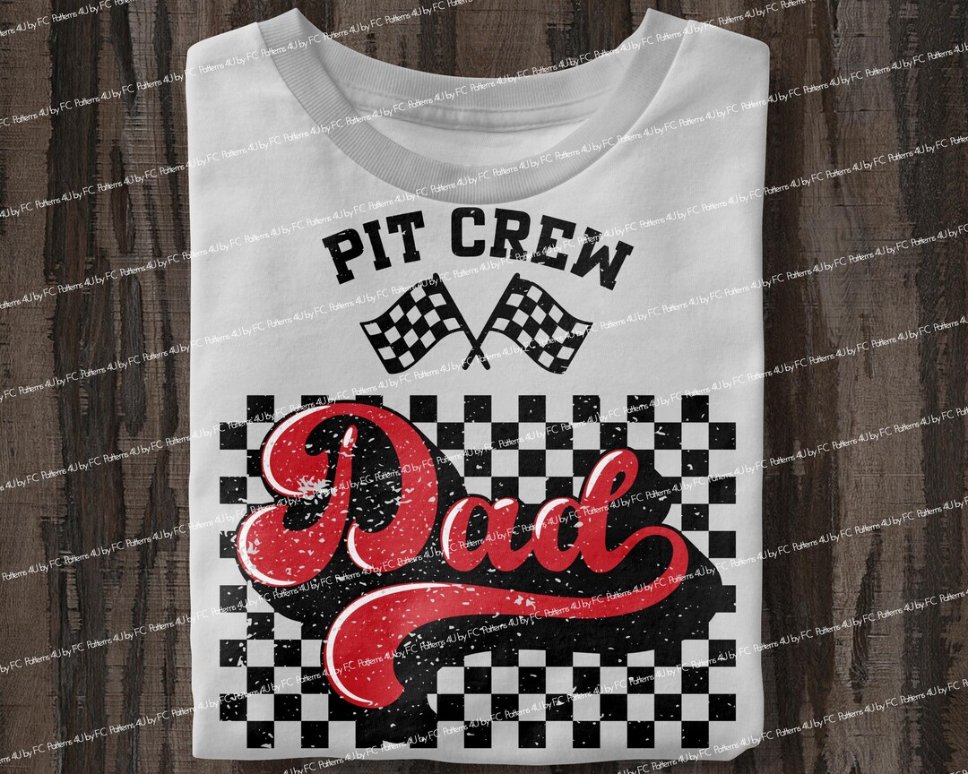 Pit Crew Dad PNG: Checkered Moto Retro Design (digital Download) - Etsy