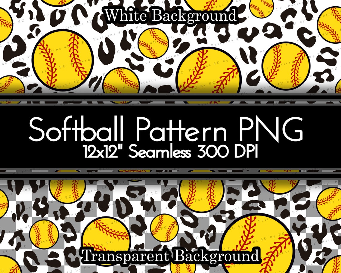 Softball Cheetah Print: Seamless Pattern PNG, Sublimate Download - Etsy
