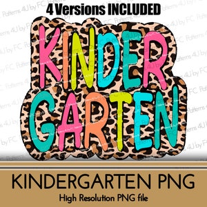 Kindergarten School Teacher Leopard Bundle PNG, Back to School, Pre-k ...