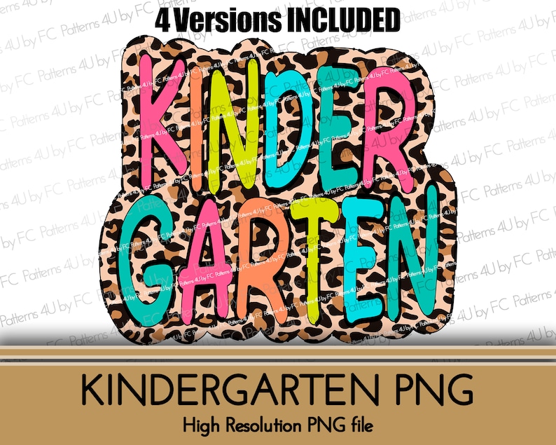 Kindergarten School Teacher Leopard Bundle PNG, Back to School, Pre-k ...