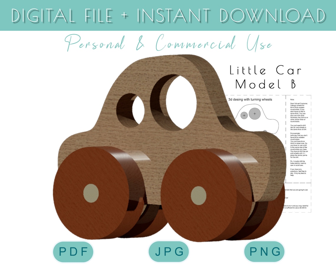 Little Car Pattern, Scroll Saw Car Patterns, PDF, PNG, JPG Scroll Saw ...