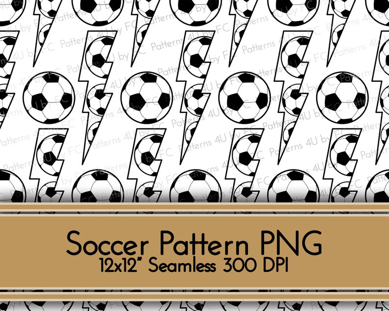 Soccer Pattern PNG Seamless Pattern Soccer Ball Lightning - Etsy