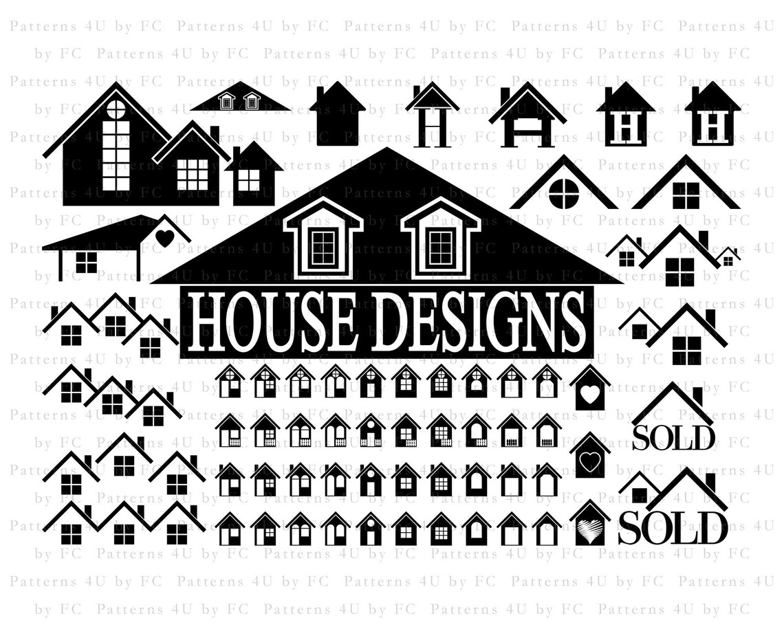 House Design, Home Silhoutte, Real Estate, Clip Art, Logo, Vector Icons ...