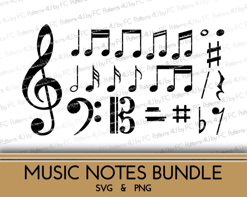 Music Notes SVG Musical Notes PNG Bundle School Music Logo Clipart ...