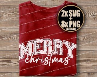Merry Christmas SVG PNG Distressed & Solid, Retro Christmas Shirt SVG Christmas Png Sublimation ...