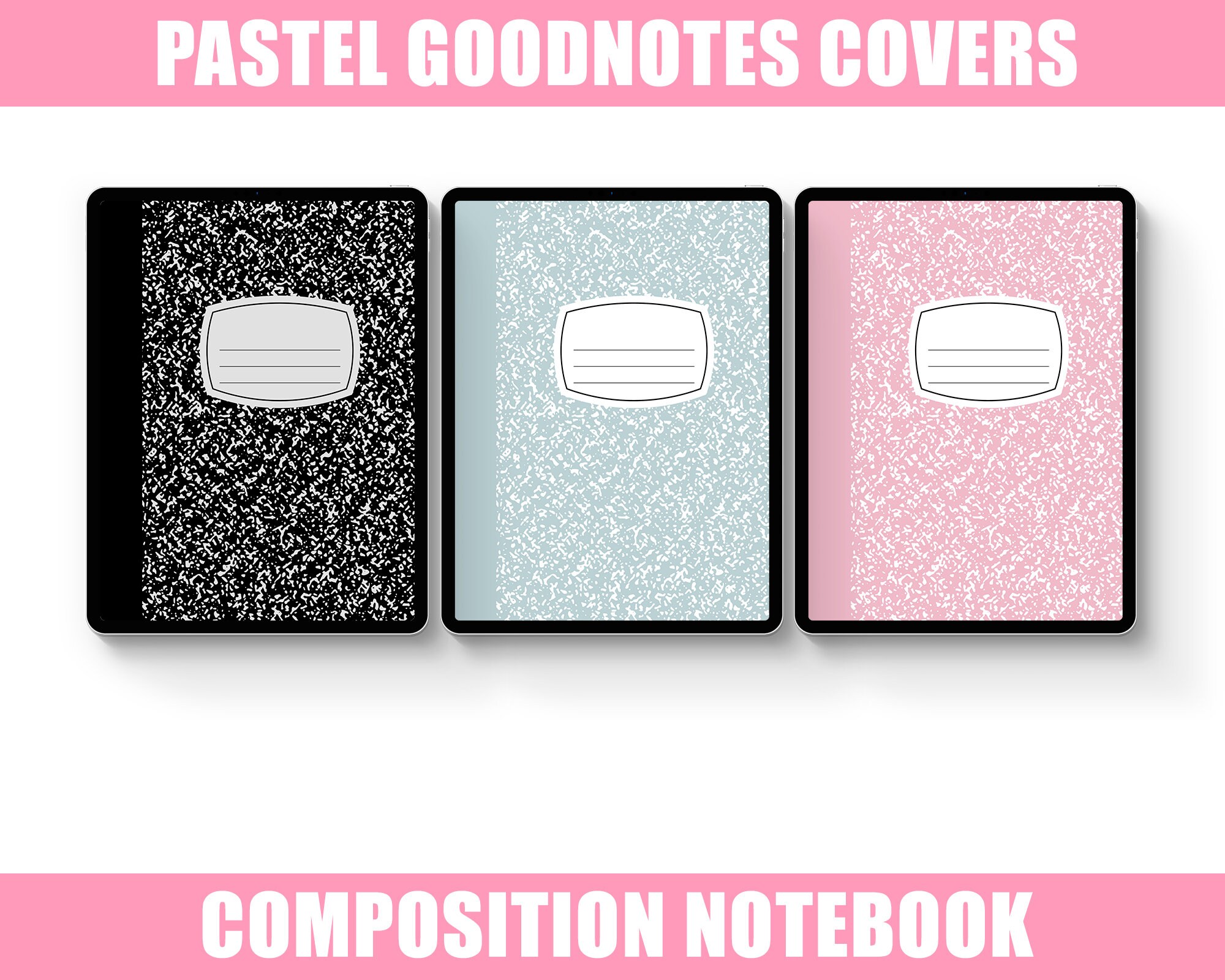 24 Pastel Goodnotes Covers, Goodnotes Cover, Pastel Composition Book ...