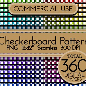 Checkerboard Digital Paper Pastel Checkers Background Checker Digital ...