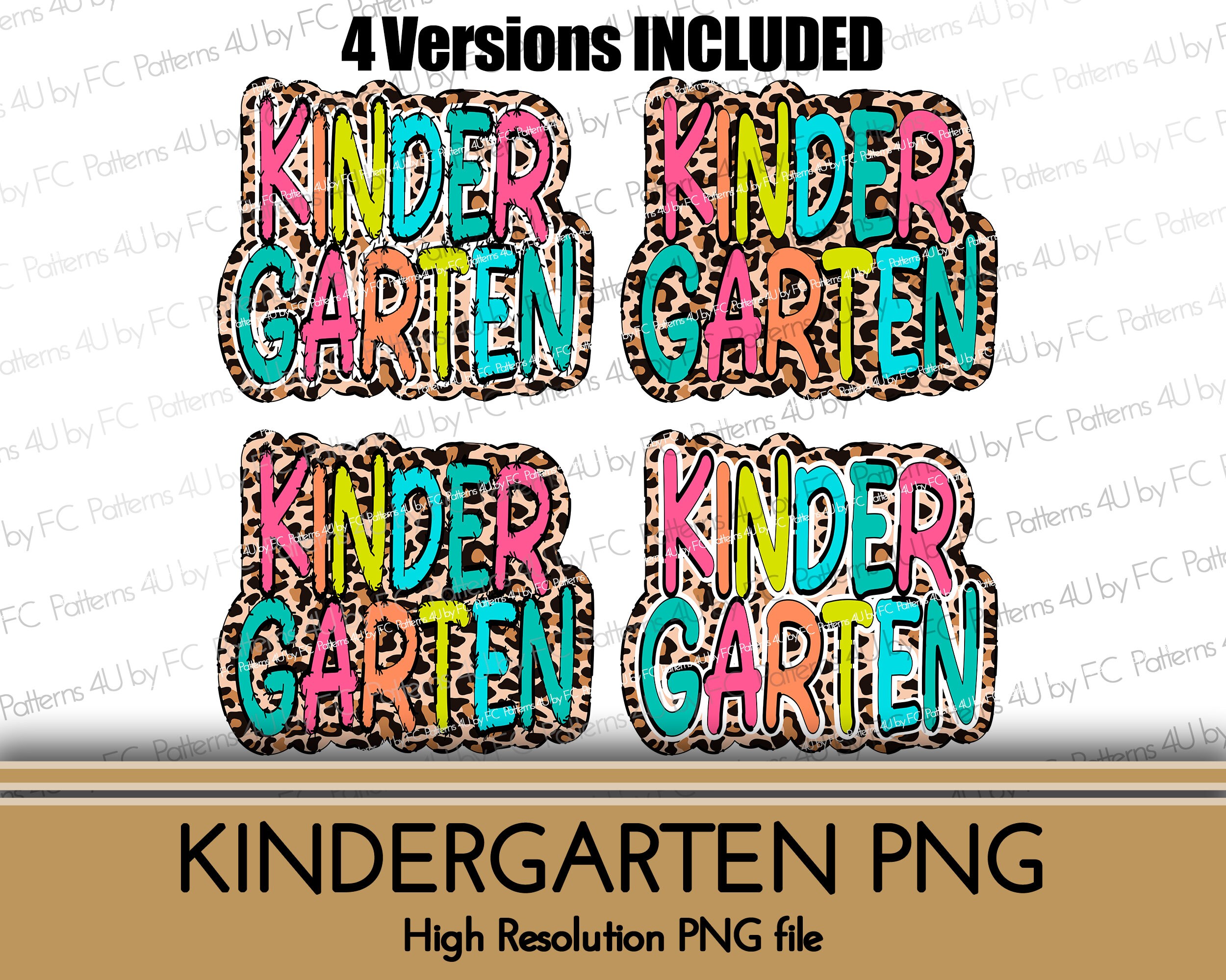 Kindergarten School Teacher Leopard Bundle PNG, Back to School, Pre-k ...