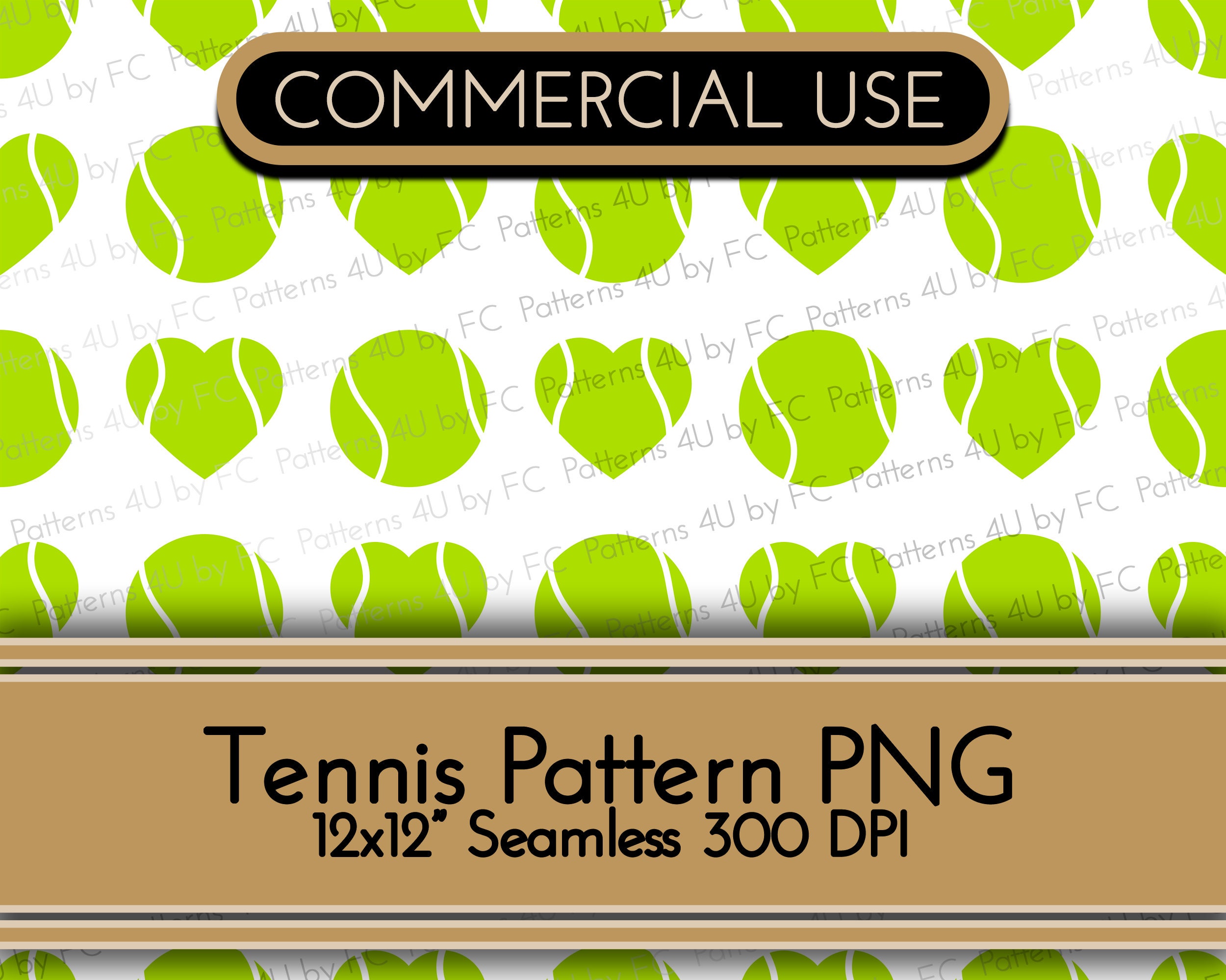 Tennis Ball Heart Digital Paper PNG Seamless Pattern, Tennis Ball Print ...