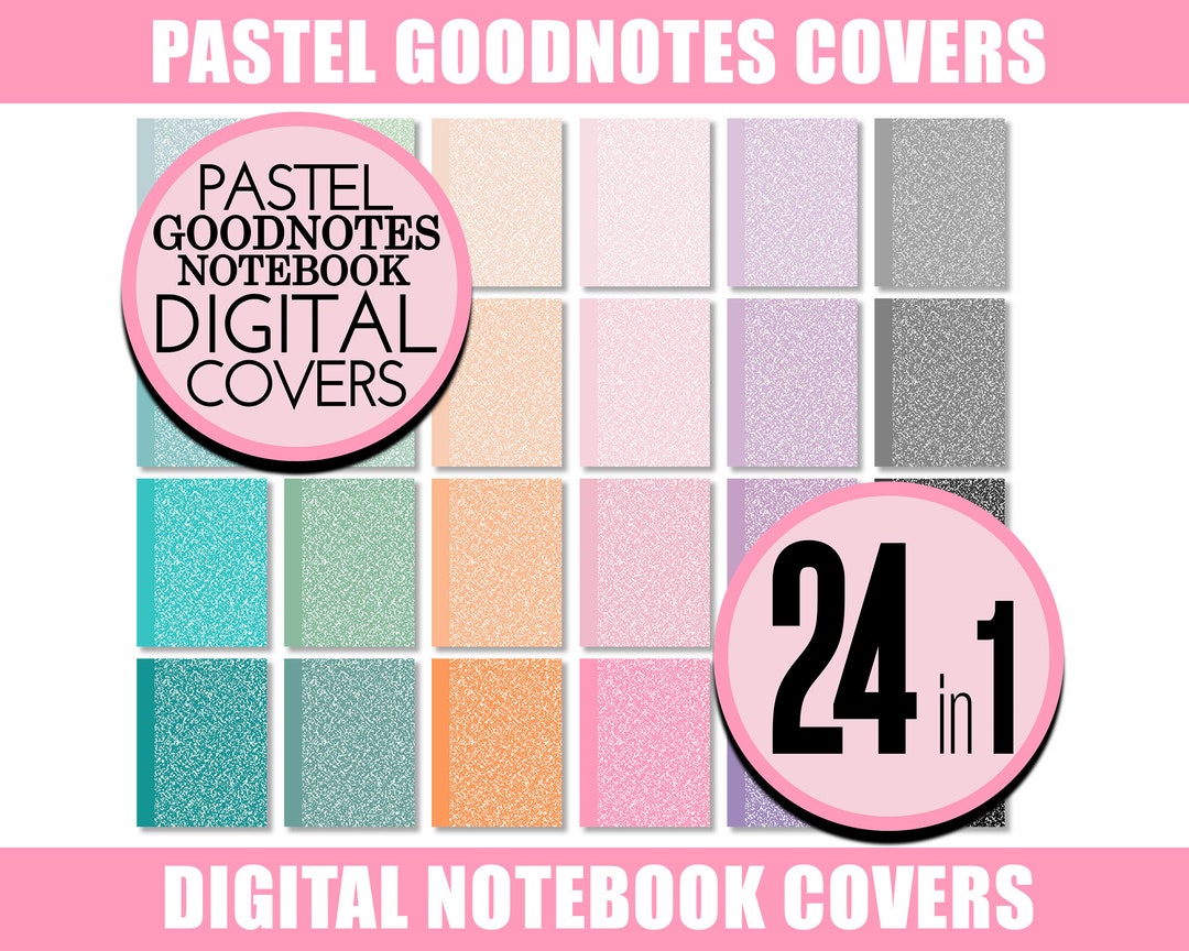 24 Pastel Goodnotes Covers, Goodnotes Cover, Pastel Composition Book ...