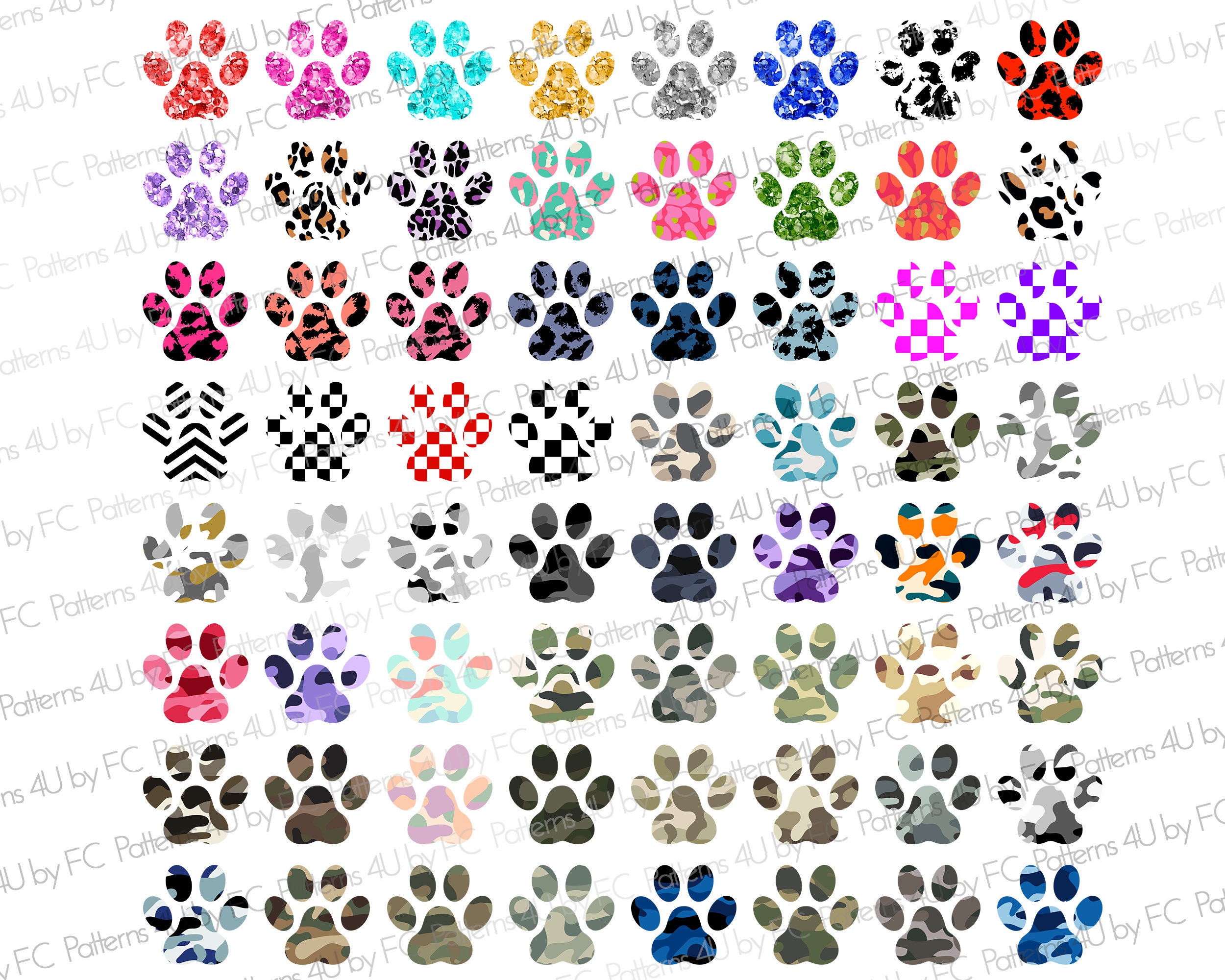 Dog Paw PNG Cat Paw Sublimation Bundle, PNG Sublimation Designs ...