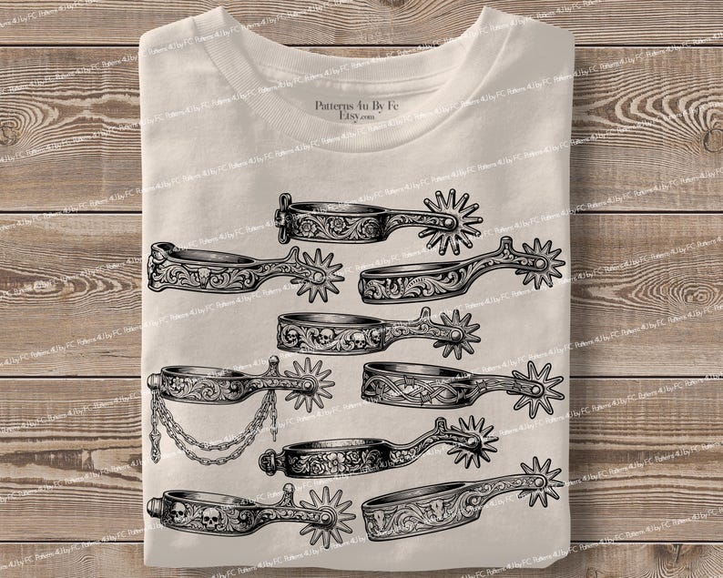 Western Spurs Collage PNG Vintage Cowboy Sublimation Design Rodeo ...