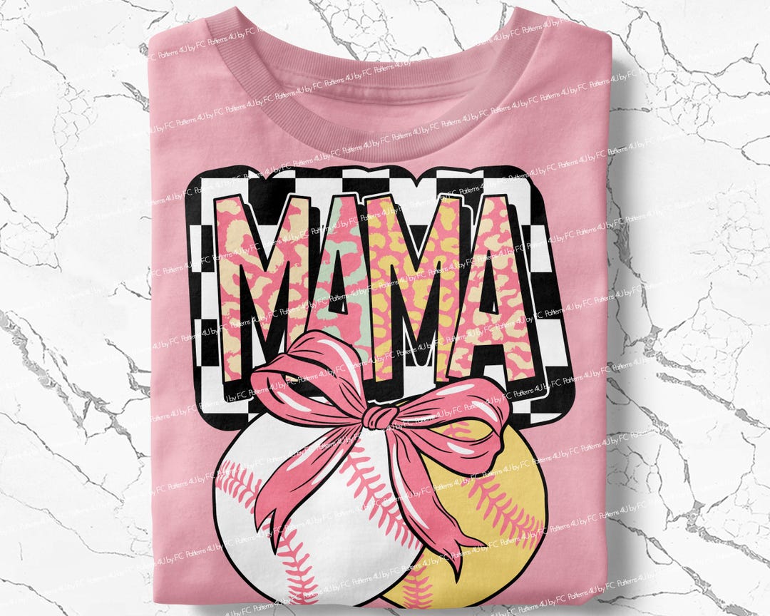 Softball Baseball Mama PNG, Gameday, Pastel, Coquette Bow PNG, Team ...