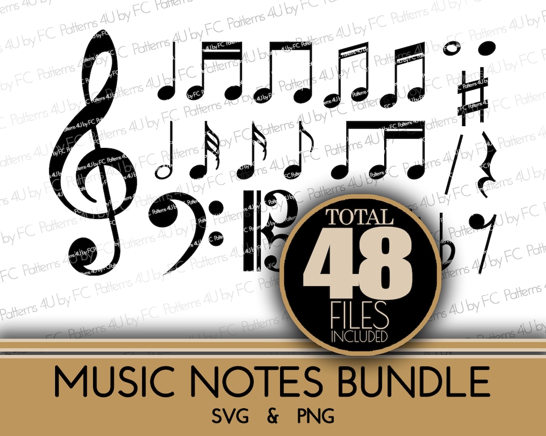 Notas musicales SVG Notas musicales PNG Paquete Escuela Música Logo ...