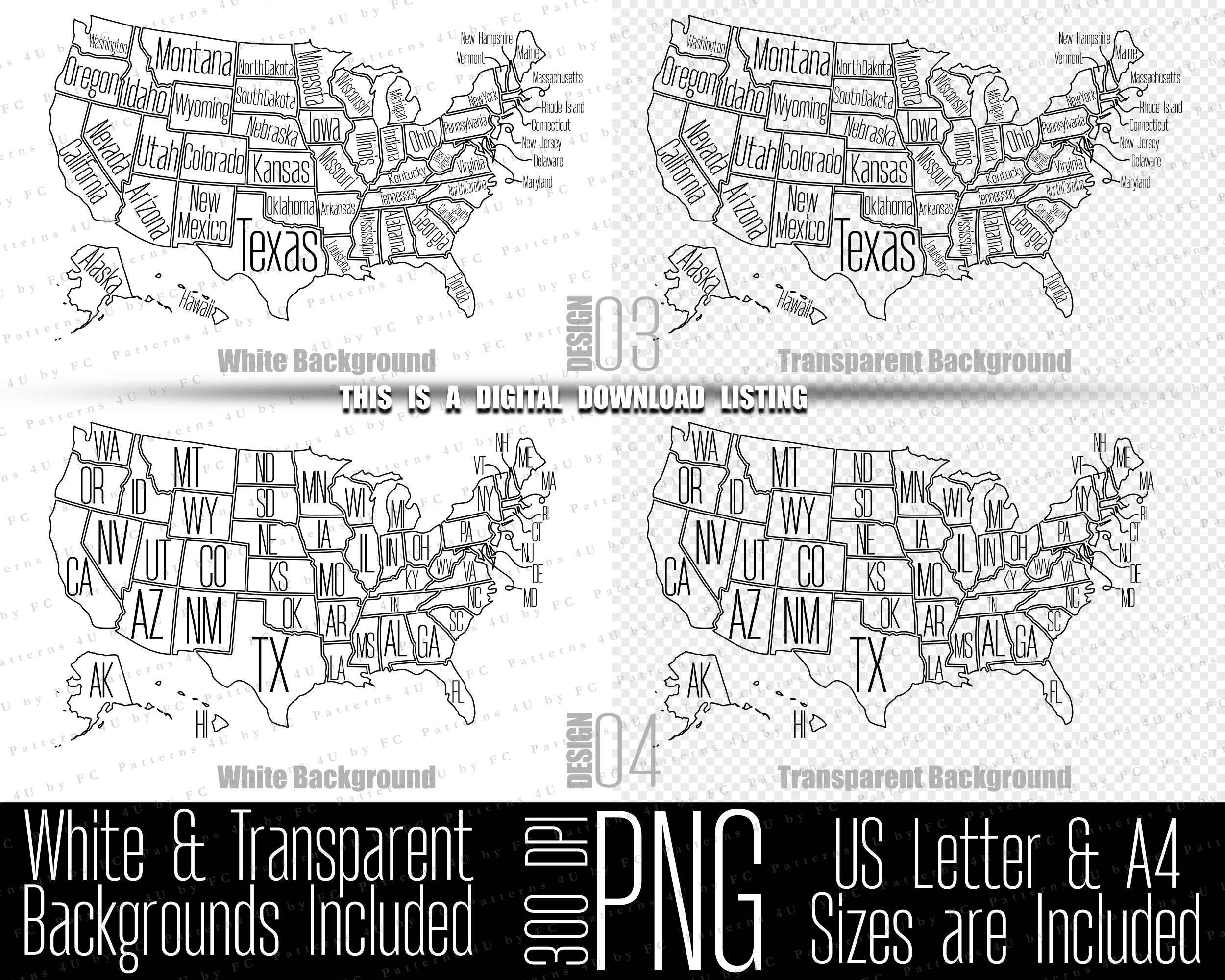 Sales Map, Digital Download, for Procreate or Print, Instant Download ...