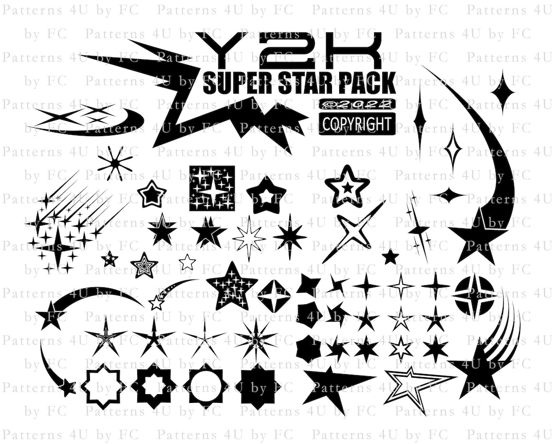 Y2K Super Star Pack Vectors Svg, Ai, Eps, Pdf, Png - Etsy