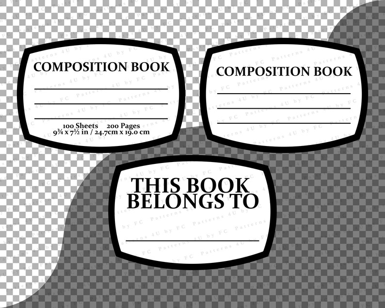 Composition Book Label, Goodnotes Labels, Journal Pattern, Planner ...