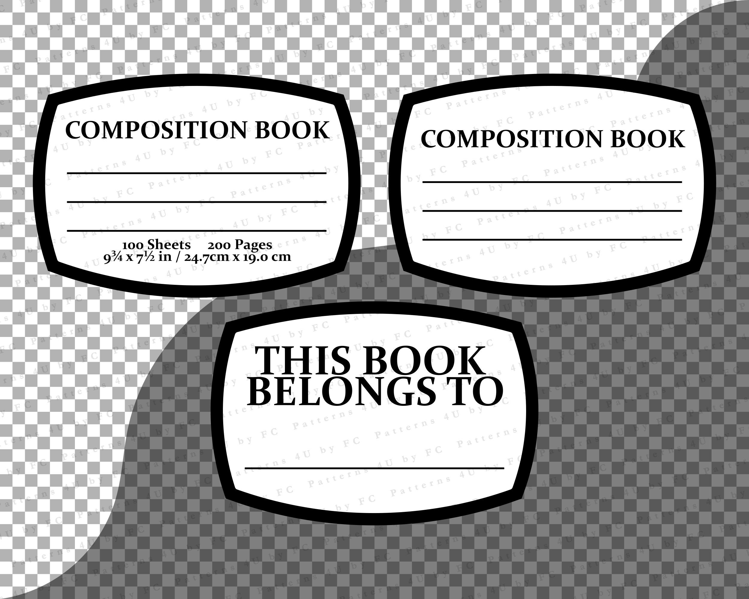 Composition Book Label, Goodnotes Labels, Journal Pattern, Planner ...