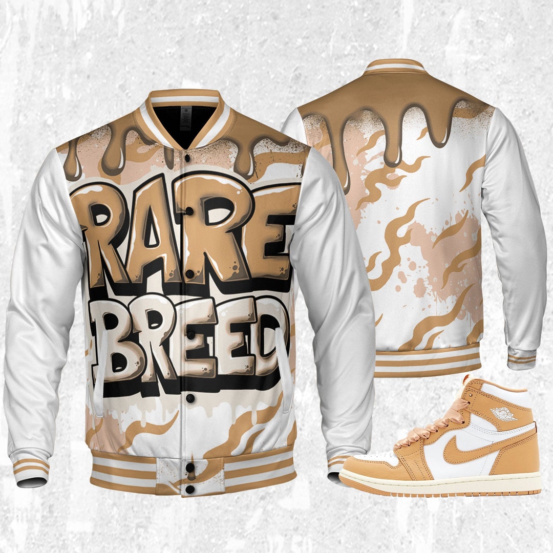 Rare Breed 3D Drippin Varsity Jacket Match AJ 1 Praline 1 - Etsy