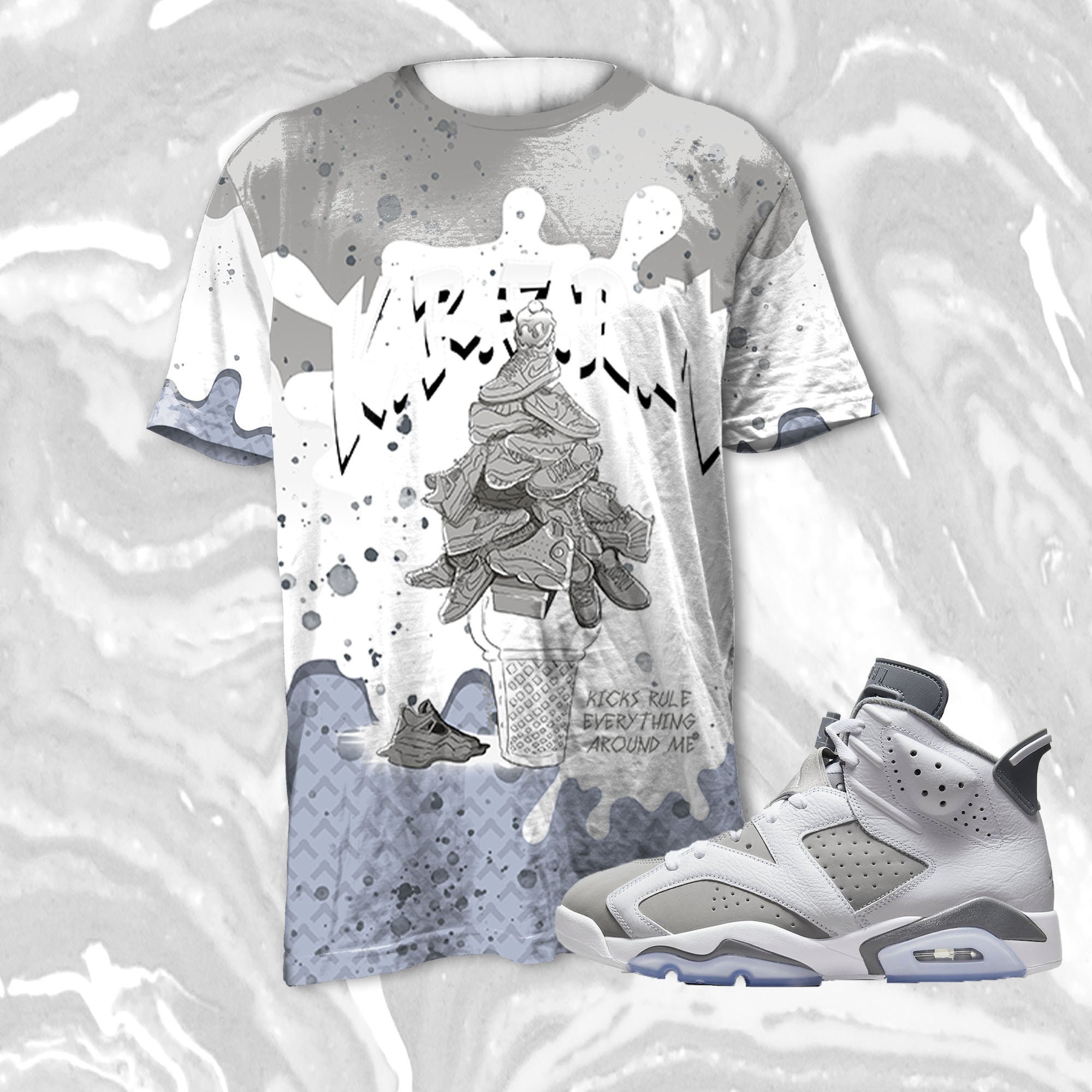 KREAM 3D Waffle Cone T-Shirt Match Jordan 6 Cool Grey sold by Ian Jepson | SKU 272644 ...
