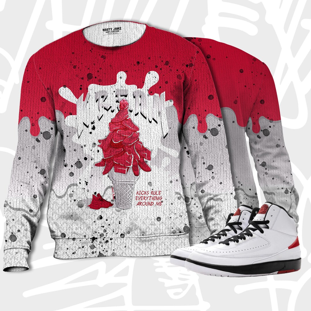 KREAM 3D Waffle Cone Ugly Sweater Match Jordan 2 OG Chicago - Etsy
