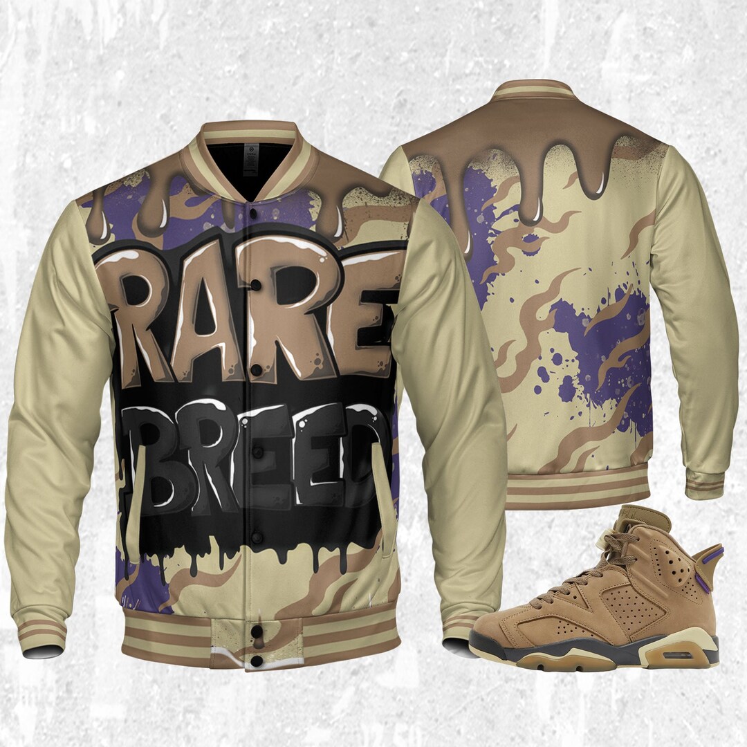 Rare Breed 3D Drippin Varsity Jacket Match AJ 6 Gore-tex Brown - Etsy